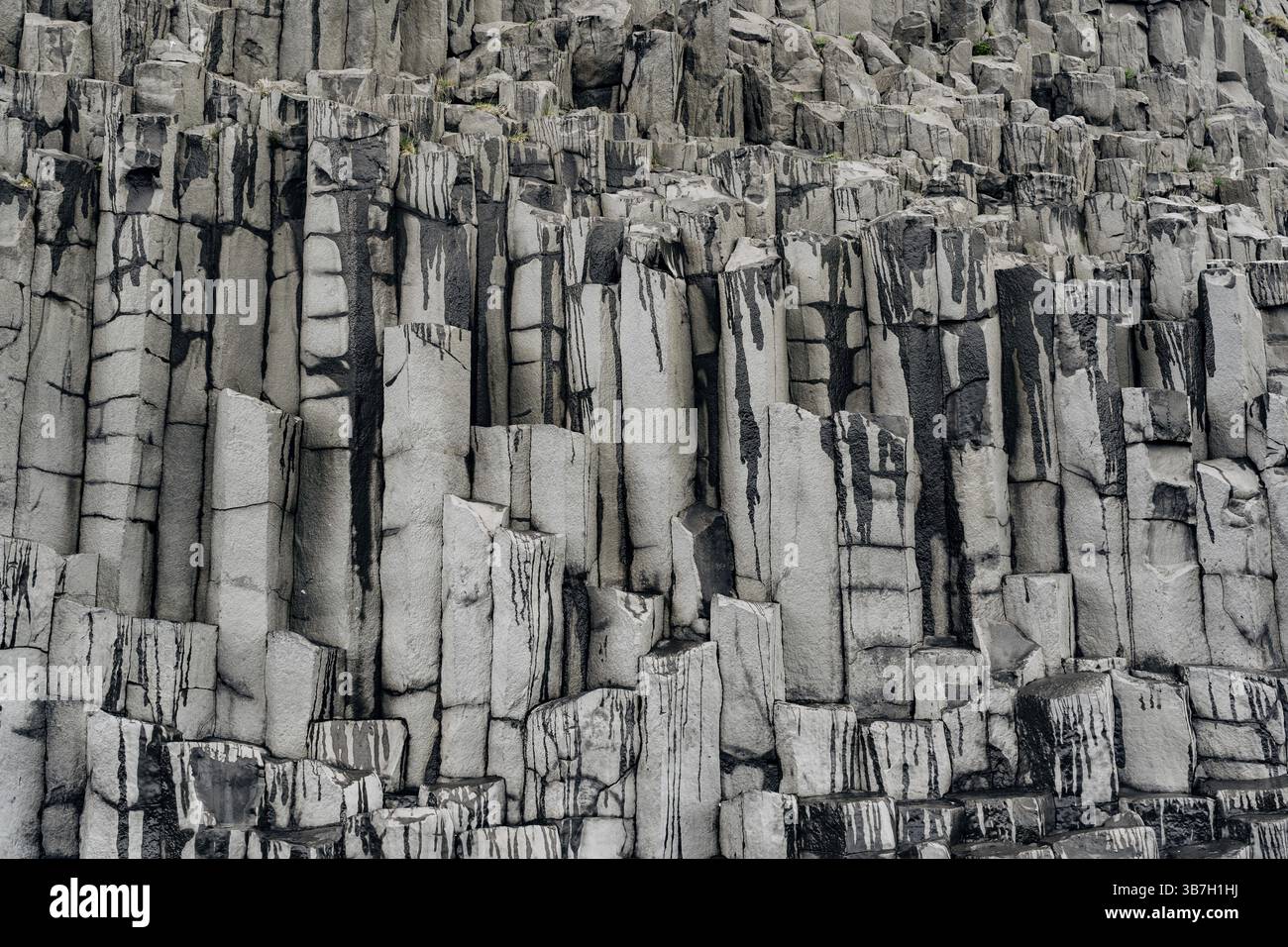 Closeup of texture of basalt stones on the beach of Vik, Iceland Stock ...