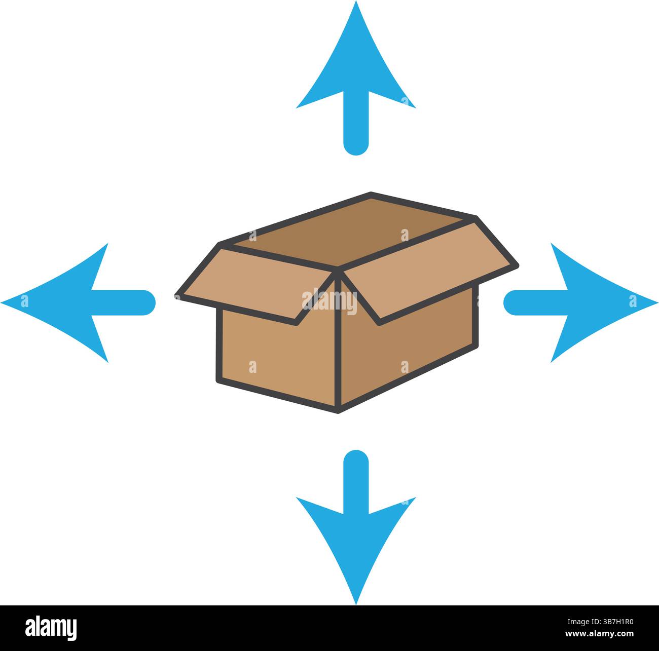 Open box with four arrows. Vector illustration Stock Vector Image & Art ...