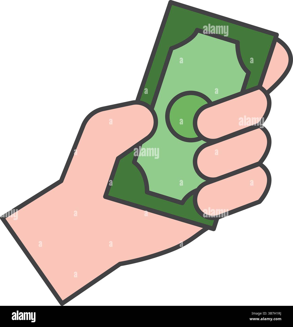 Hand holding cash bill. Vector illustration Stock Vector Image & Art ...