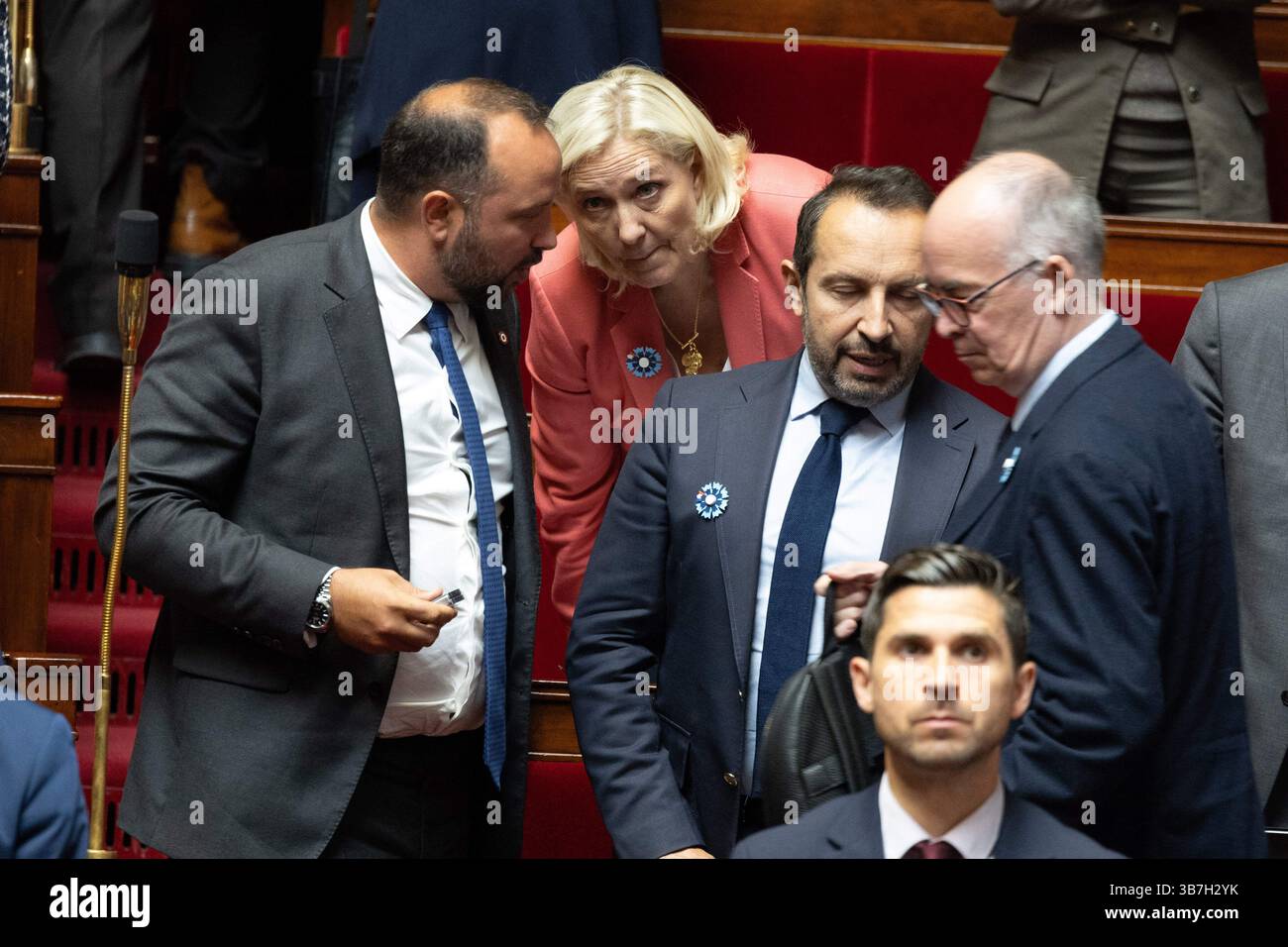 French deputy and president of Le Rassemblement National RN far right ...