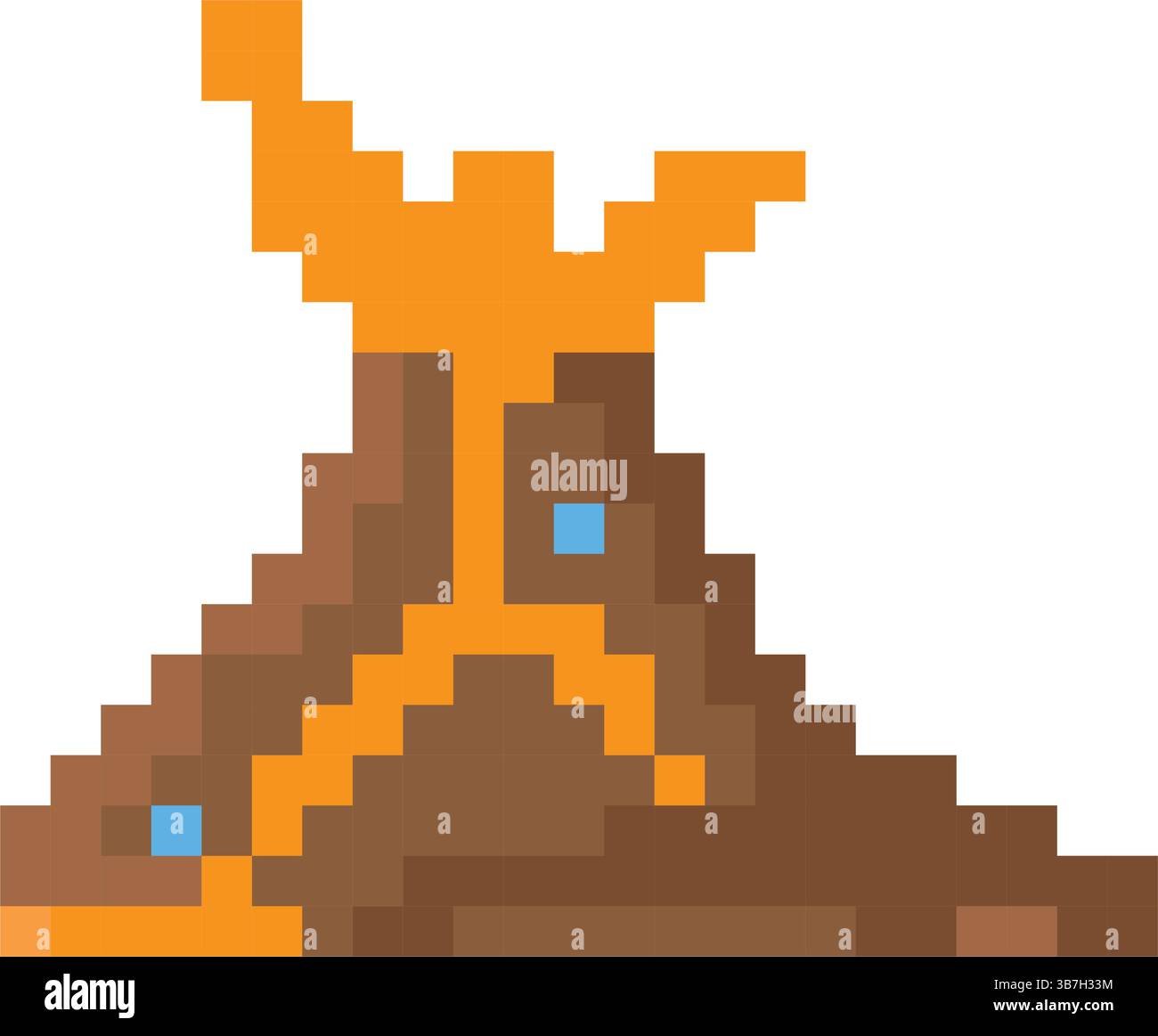 Volcano erupting lava flow. Vector illustration Stock Vector Image ...