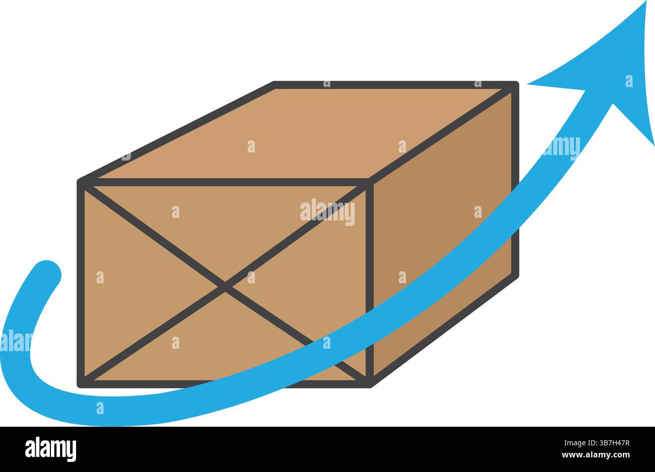 Package with tracking arrow. Vector illustration Stock Vector Image ...