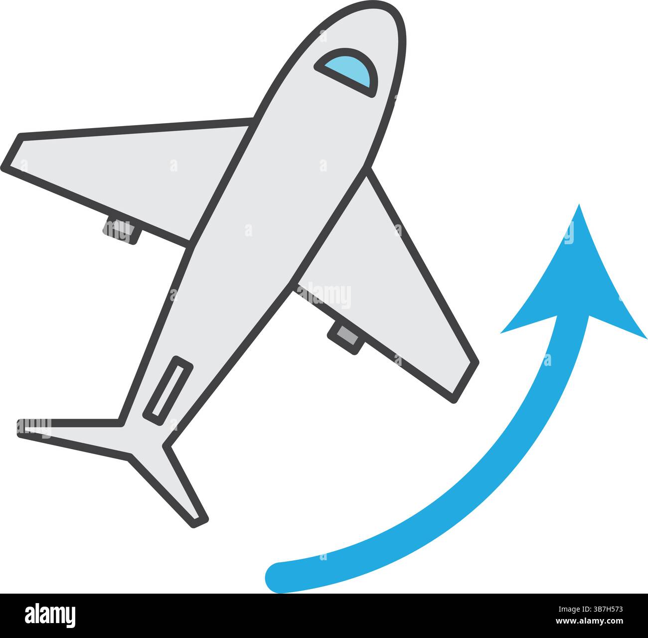 Airplane with upward arrow. Vector illustration Stock Vector Image ...