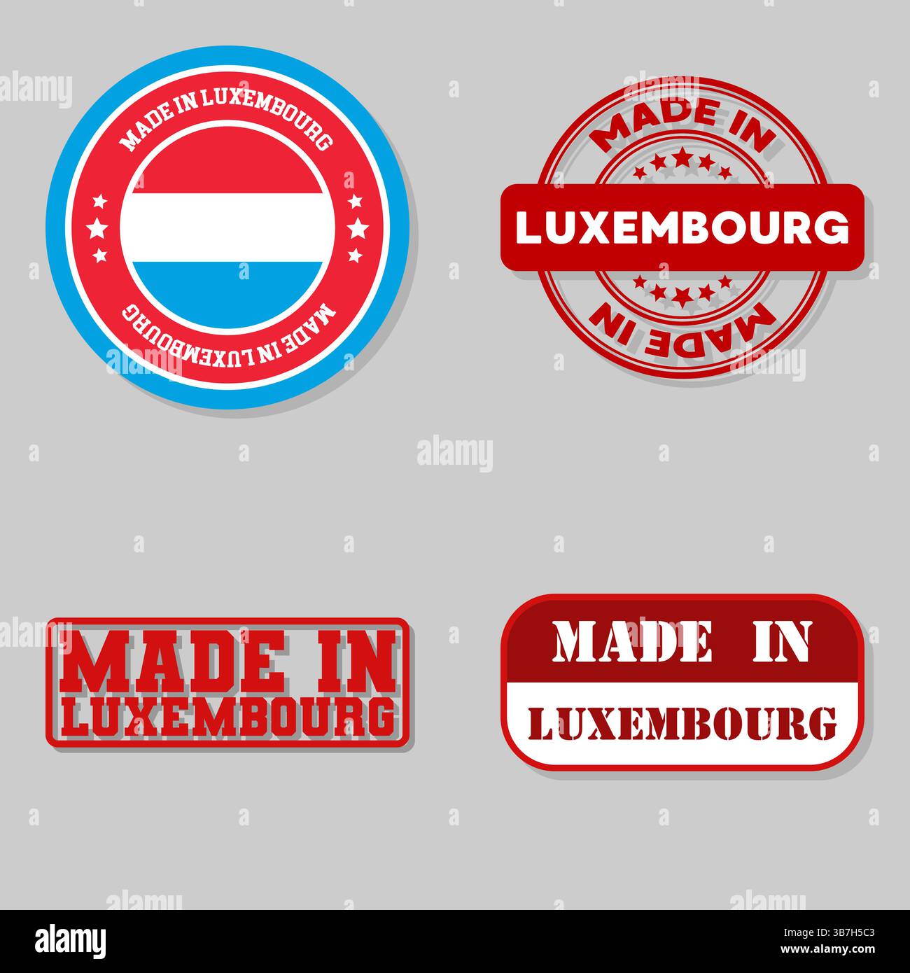 Set of four stamps with flag made in Luxembourg Stock Vector Image & Art - Alamy