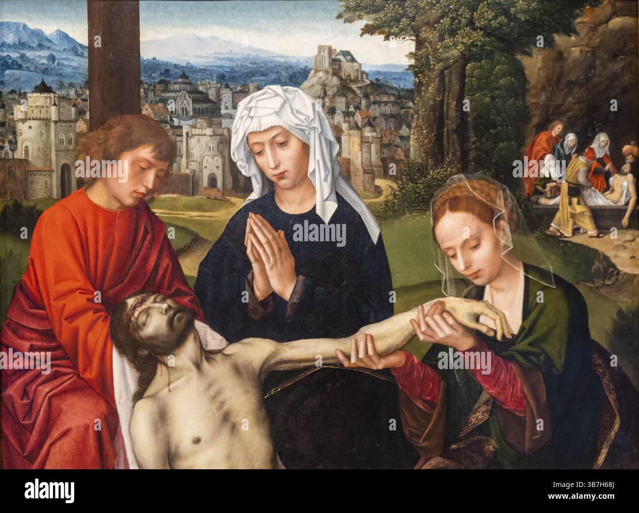 Ambrosius Benson, Pieta at the foot of the Cross, 1530, oil on oak ...