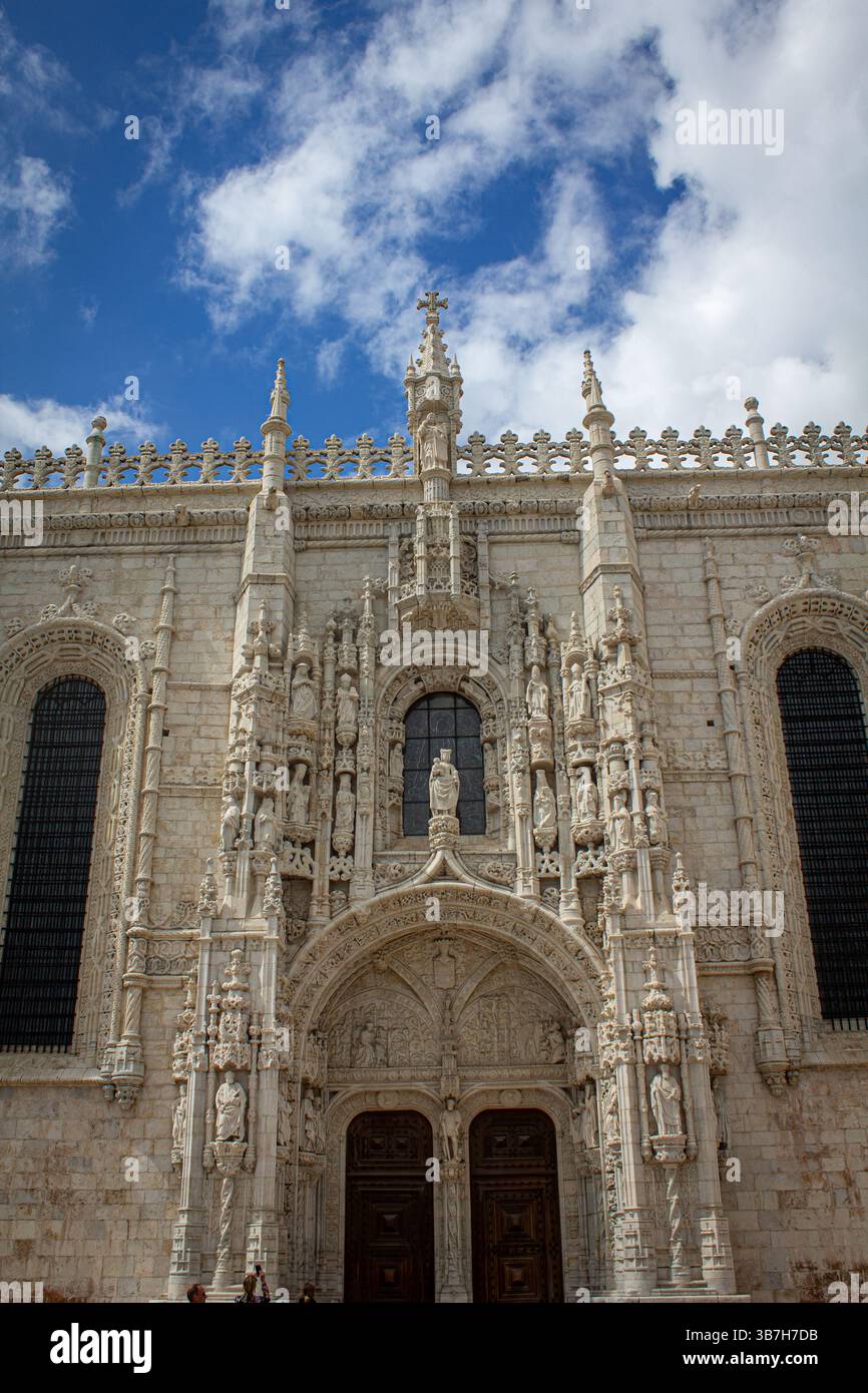 Facade of the Jerónimos Monastery, in Belém, Lisbon, one of the ...