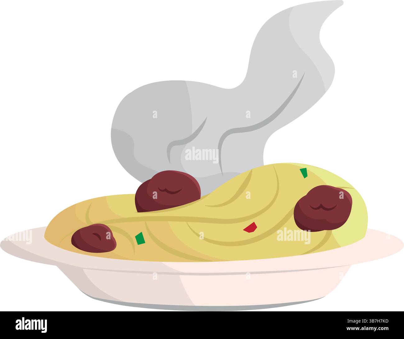 Pasta and meatballs cartoon. Vector illustration Stock Vector Image ...