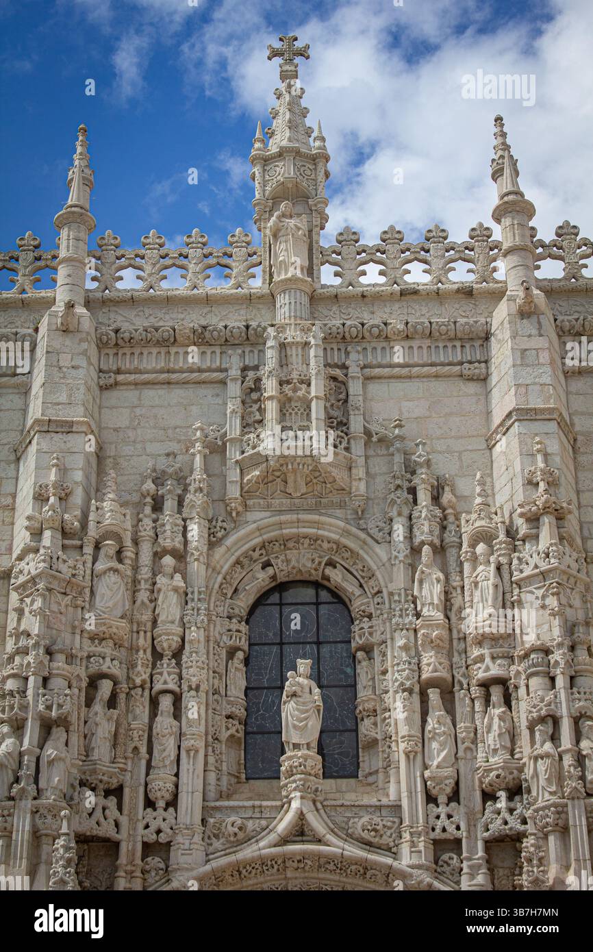 Facade of the Jerónimos Monastery, in Belém, Lisbon, one of the ...