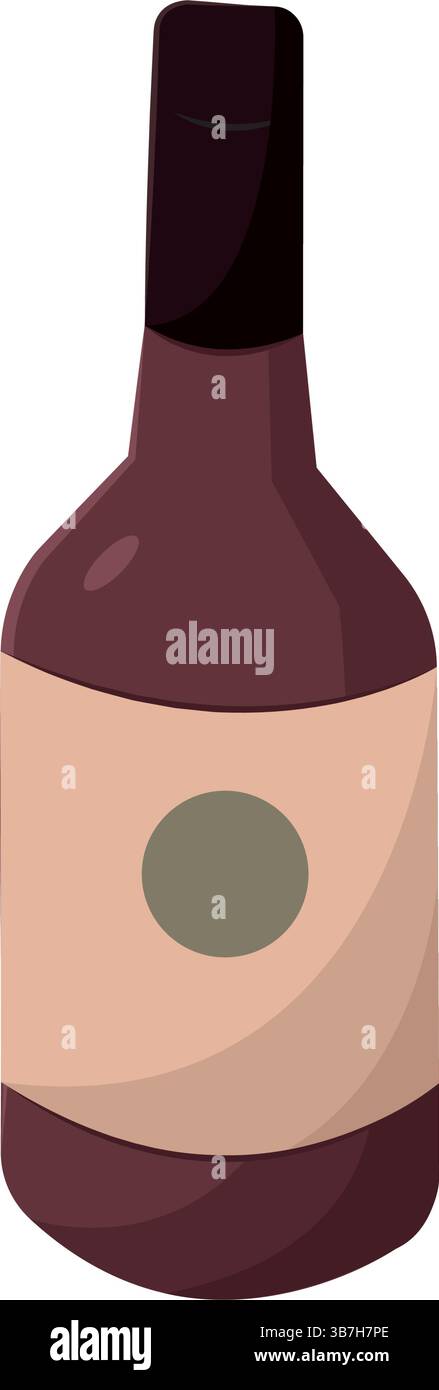 Bottle of red italian wine. Vector illustration Stock Vector Image ...