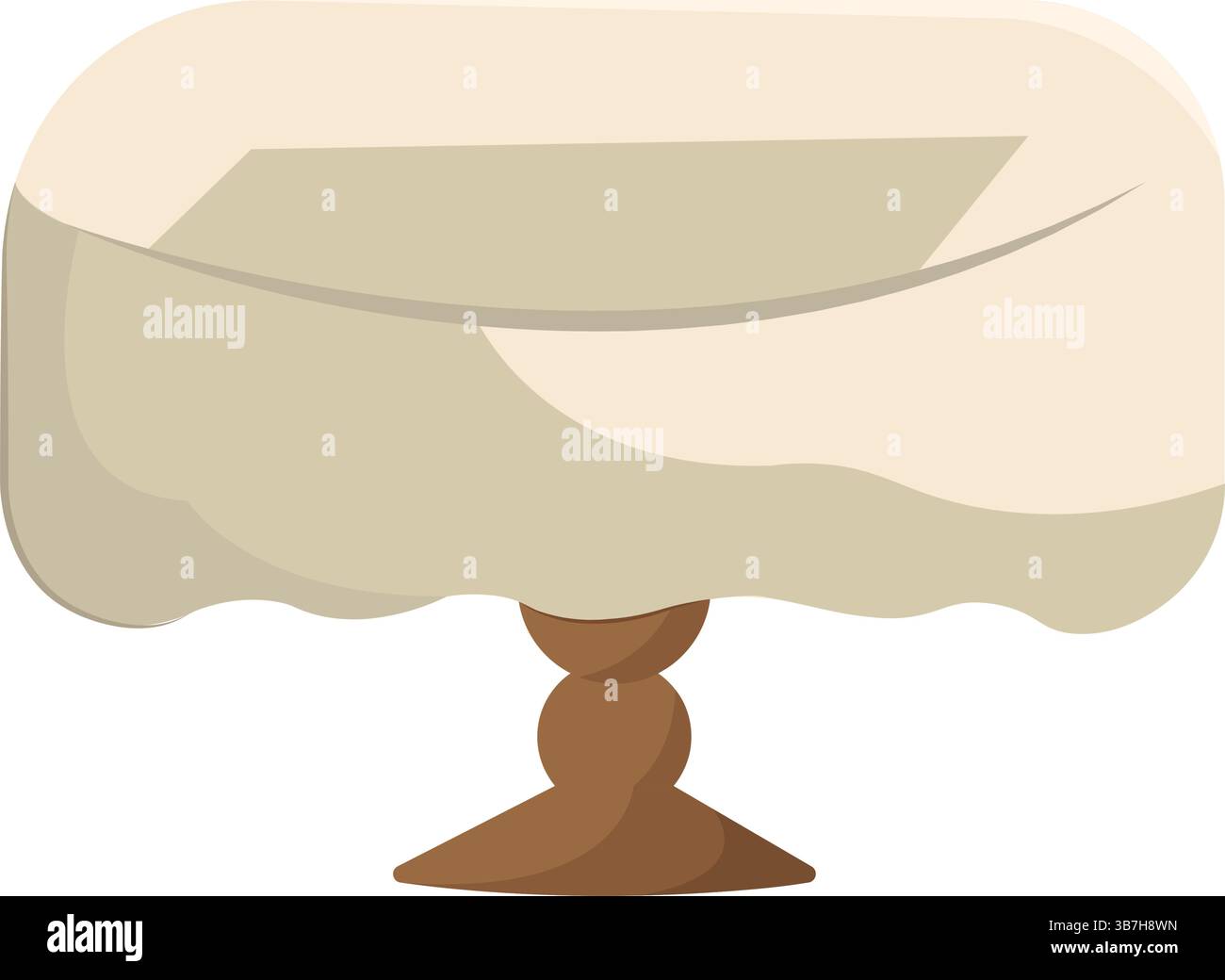 Round table with cloth top. Vector illustration Stock Vector Image ...