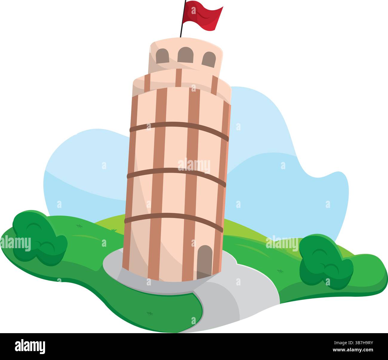 Leaning tower of pisa cartoon. Vector illustration Stock Vector Image ...