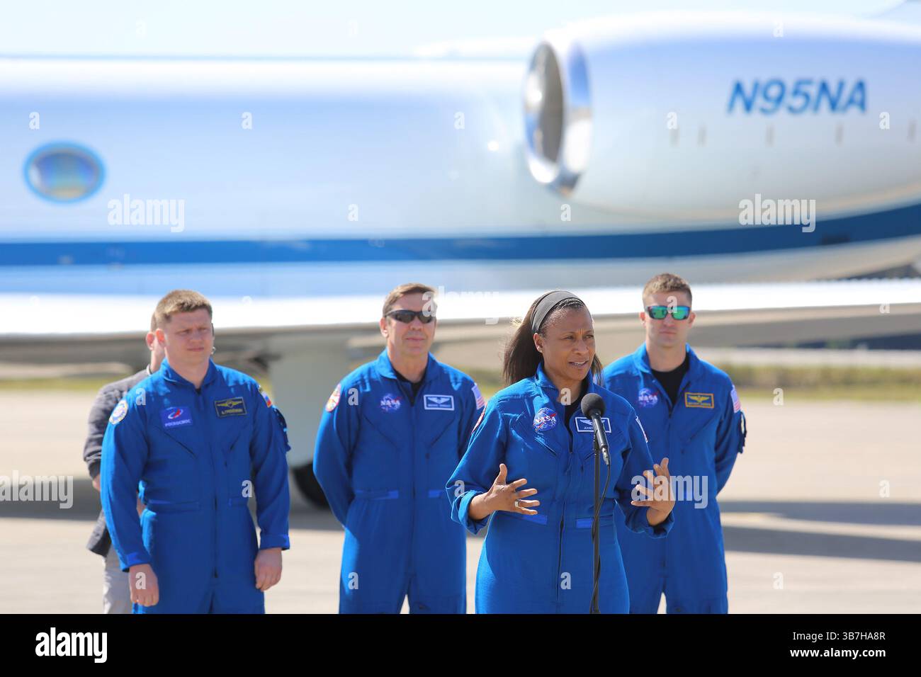 February 26, 2024: The four members of the SpaceX Crew-8 mission to the ...