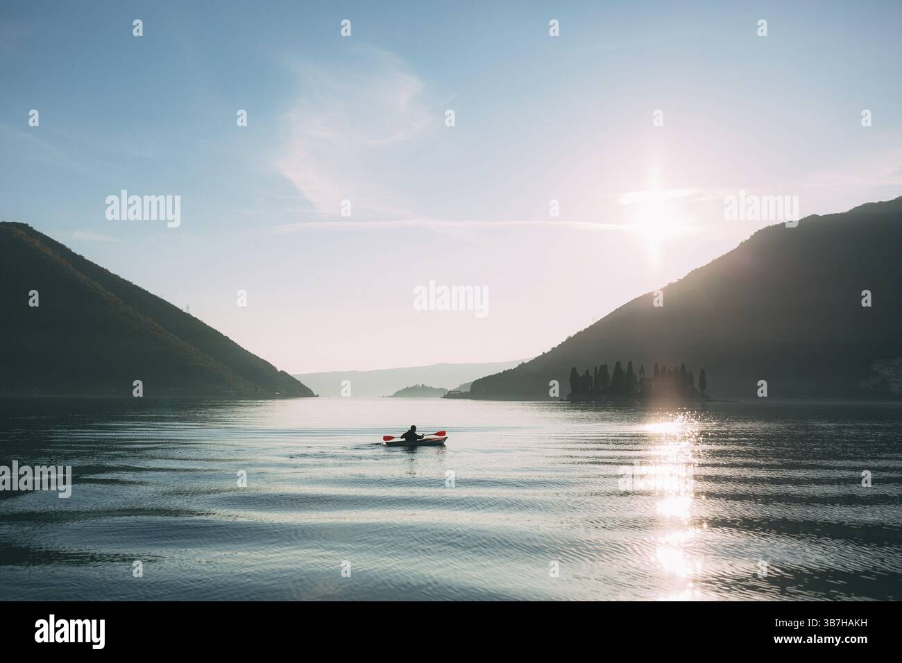 Aerial view kayaks paddling near hi-res stock photography and images ...