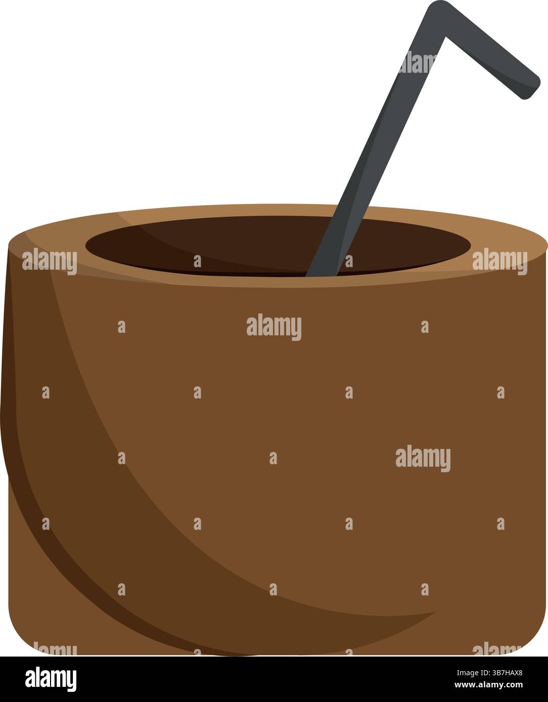 Coconut drink with straw. Vector illustration Stock Vector Image & Art ...