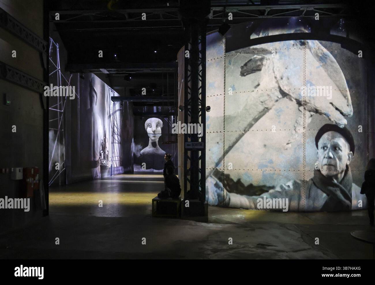 Paris, France - March 19, 2025: Atelier des Lumières a place of digital ...