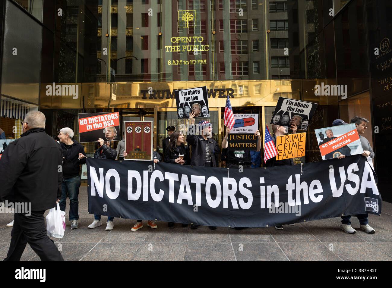 March 13, 2024, New York, New York, USA: Anti-Trump protesters with the ...