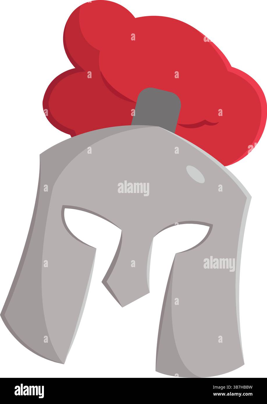 Spartan helmet red plume. Vector illustration Stock Vector Image & Art ...