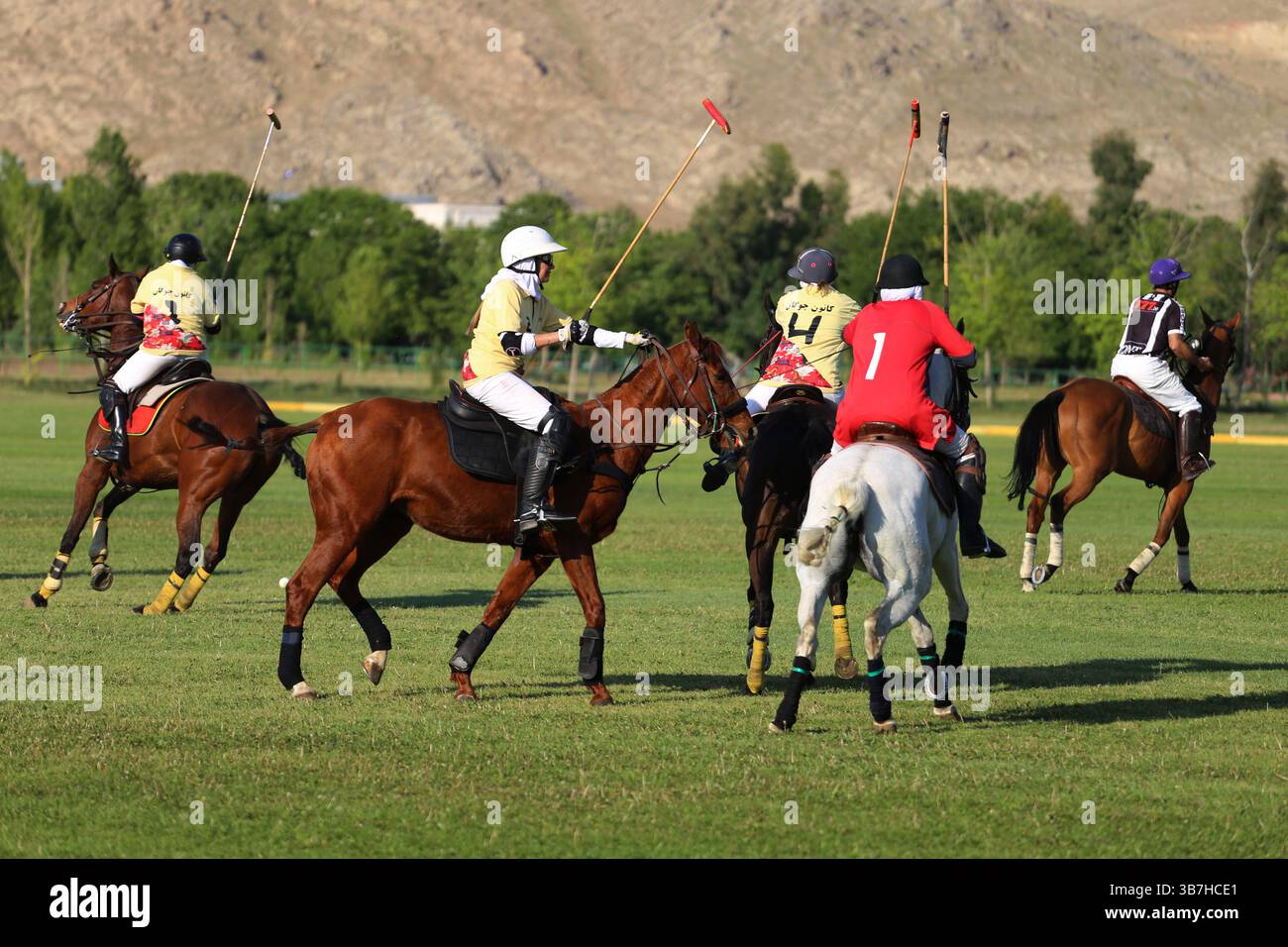 May 9, 2024, Tehran, Iran: Iranian female polo players ride their ...