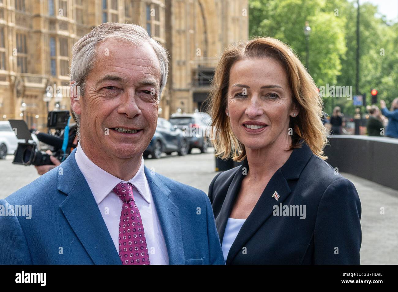 London, England, UK. 6th May, 2025. Reform UK Leader NIGEL FARAGE and ...