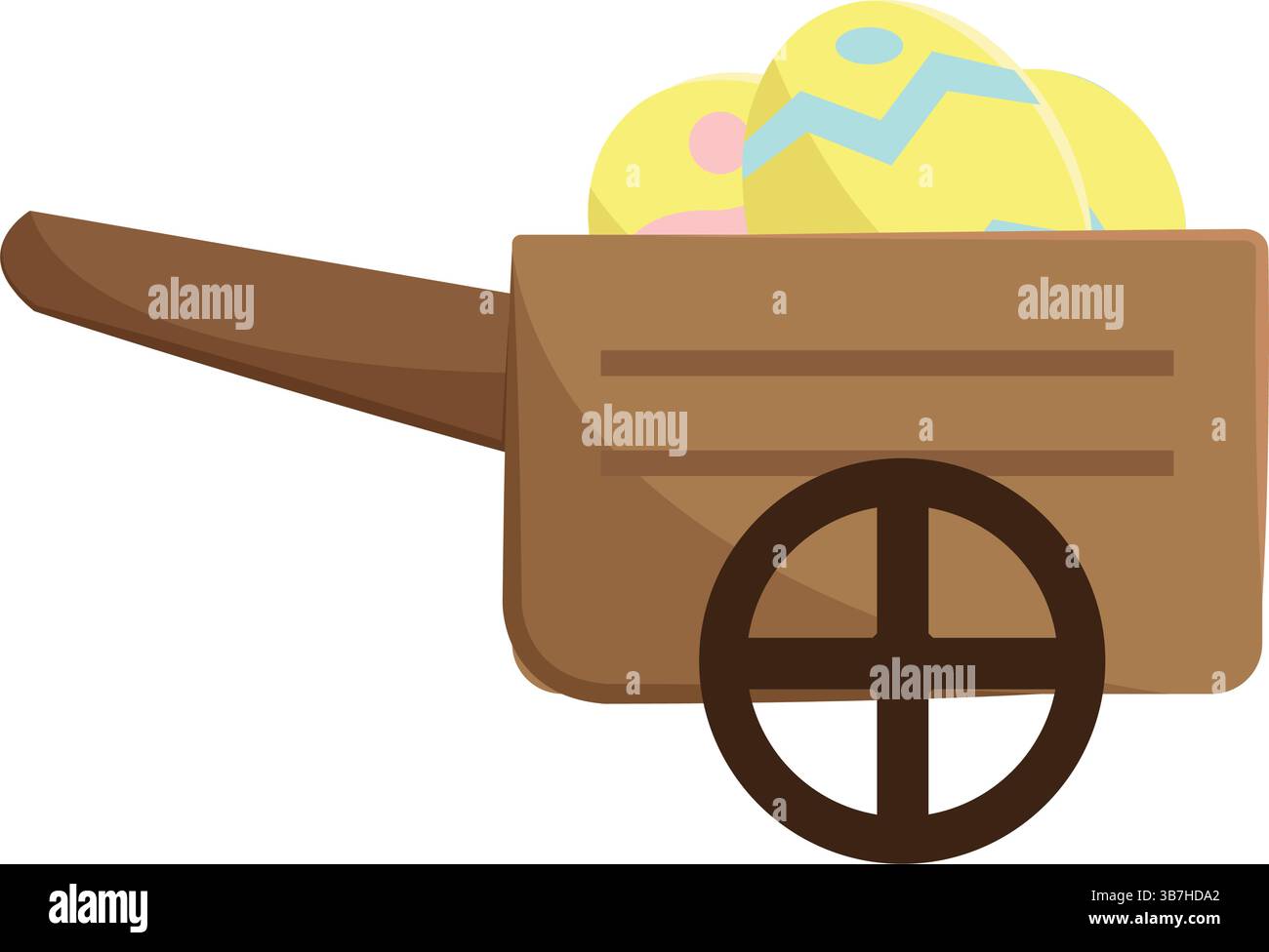 Yellow eggs inside cart. Vector illustration Stock Vector Image & Art ...