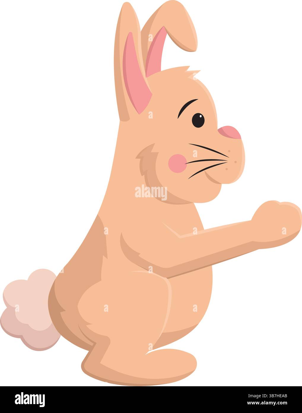 Side view bunny sitting pose. Vector illustration Stock Vector Image ...