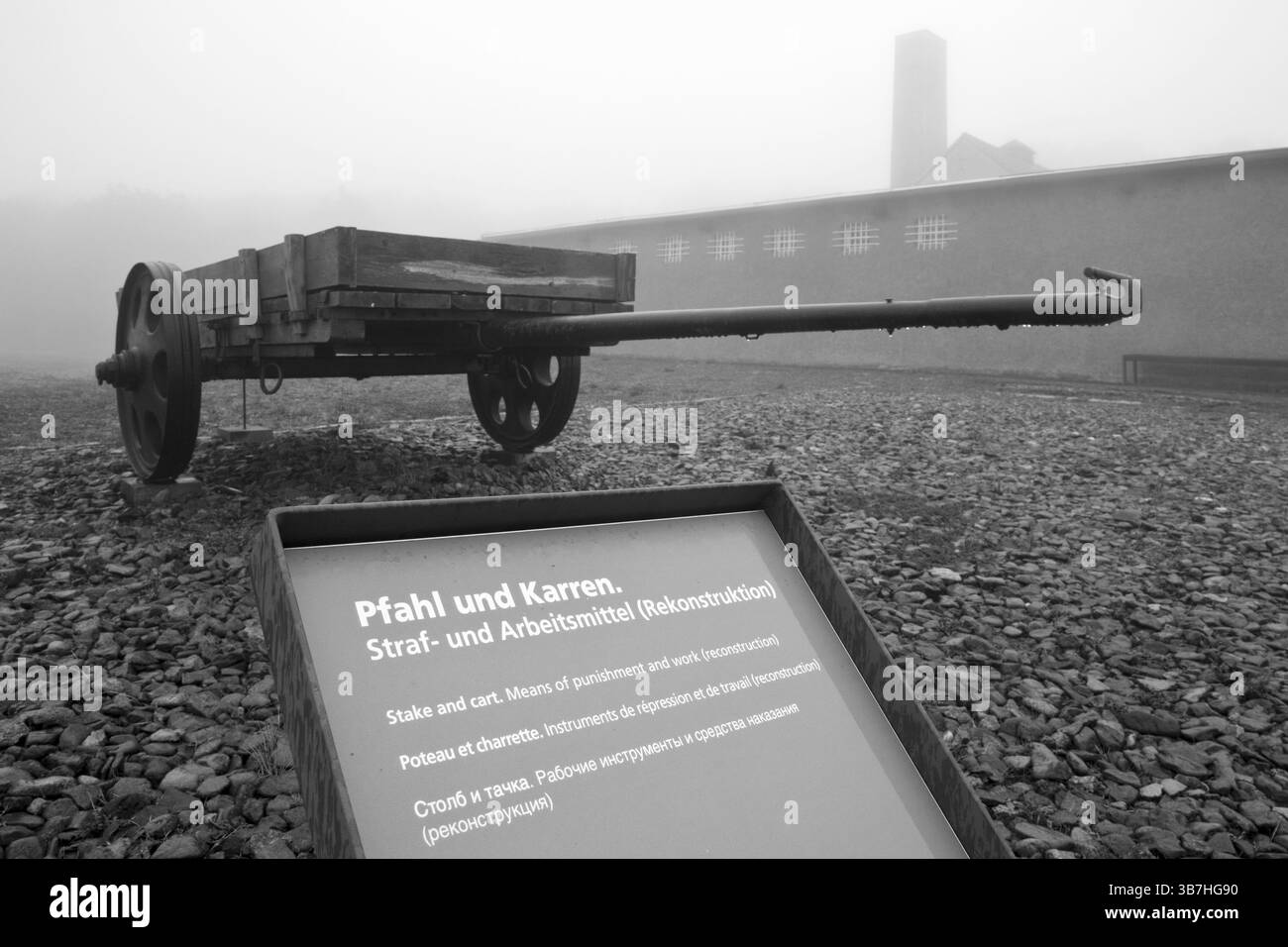 Information on the pile and cart with crematorium in the fog at beech ...