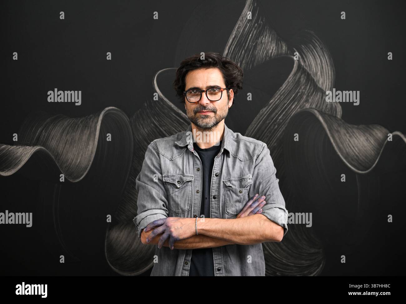 EDITORIAL USE ONLY Artist Kostas Papakostas at his studio preparing for ...
