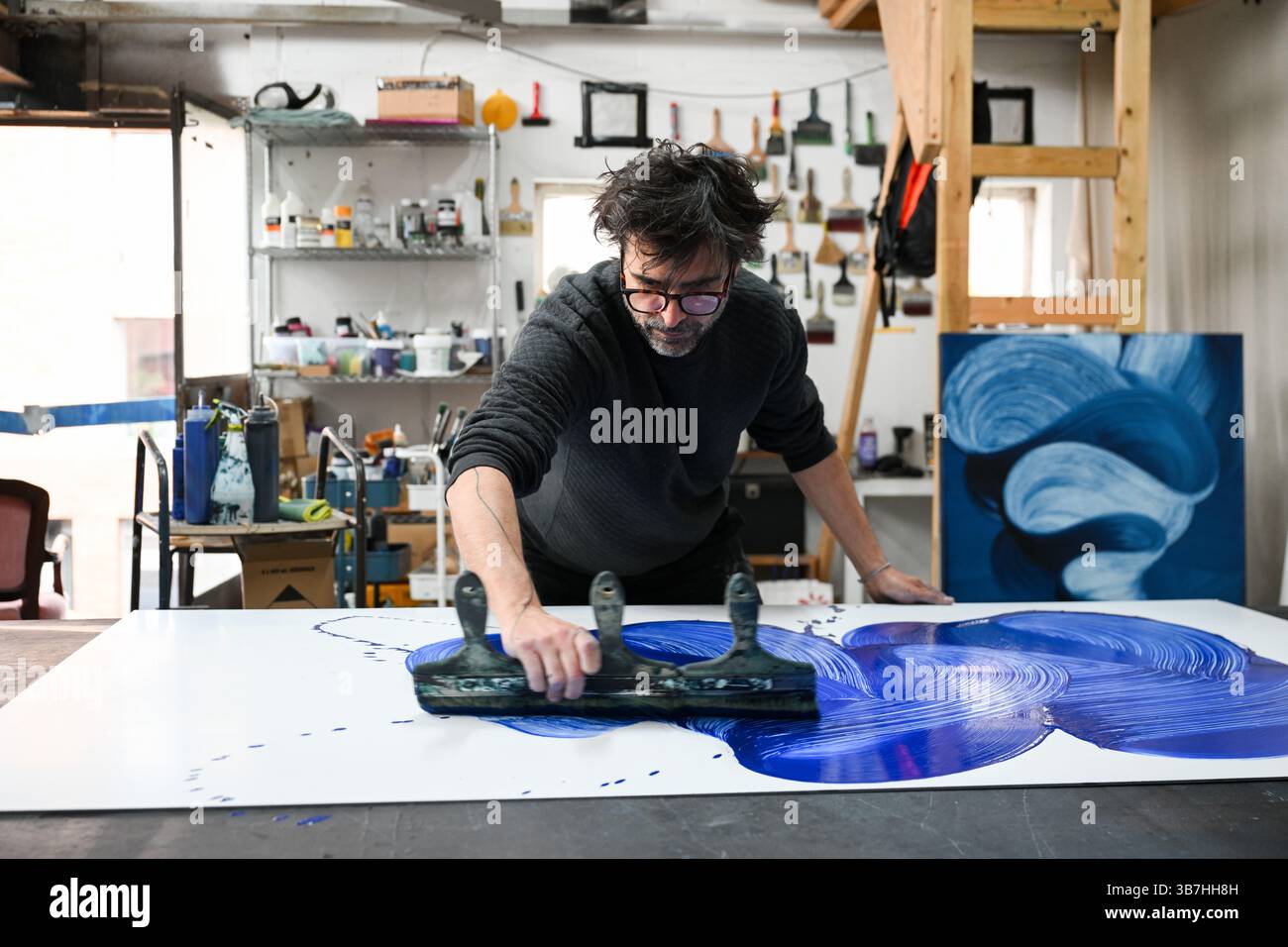 EDITORIAL USE ONLY Artist Kostas Papakostas at his studio preparing for ...