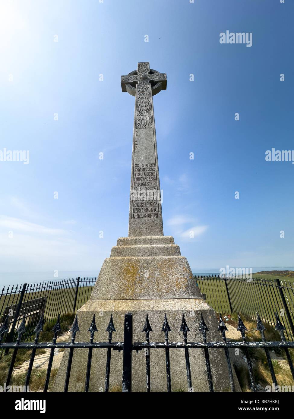 3 MAY 2025 - Freshwater, UK - The Cross in Memory of Alfred Lord ...