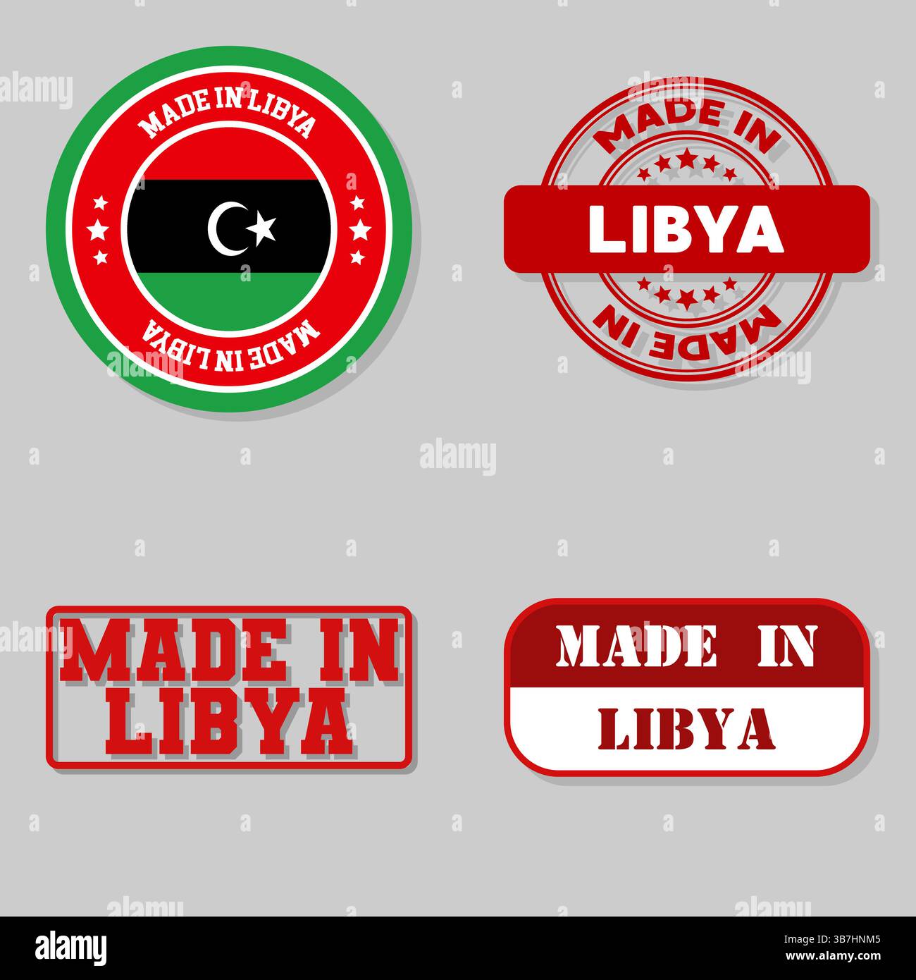 Libya flag national round Stock Vector Images - Alamy