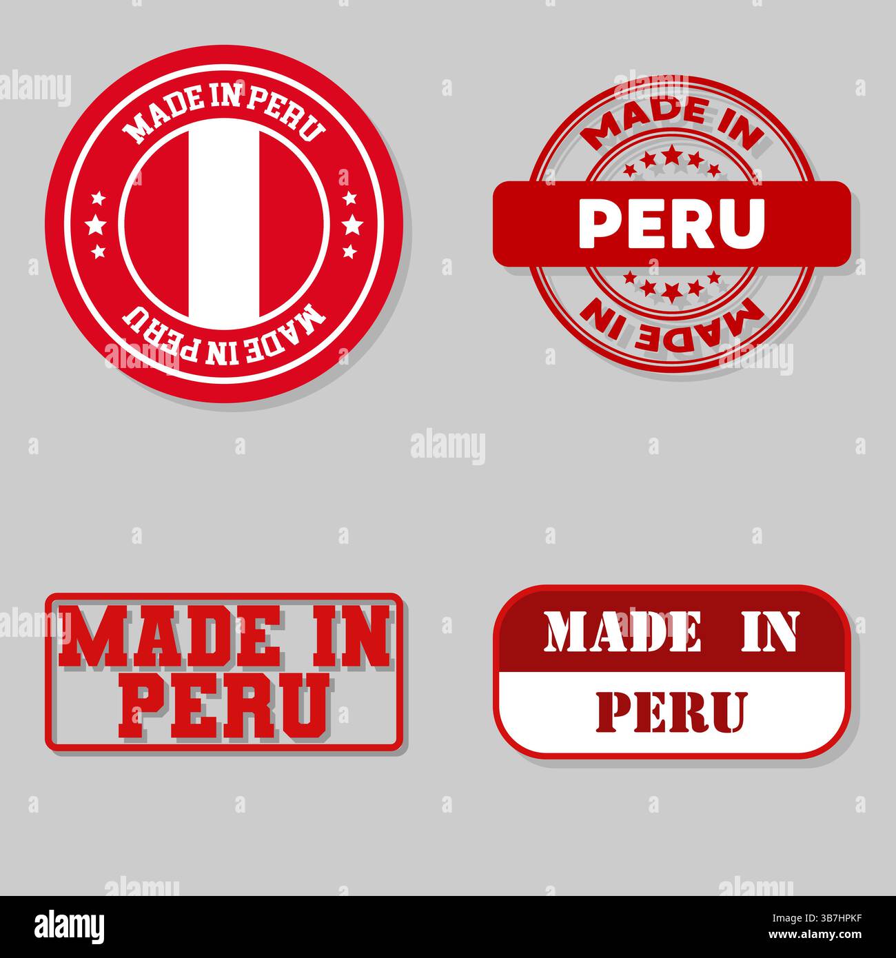 Set of four stamps with flag made in Peru Stock Vector Image & Art - Alamy