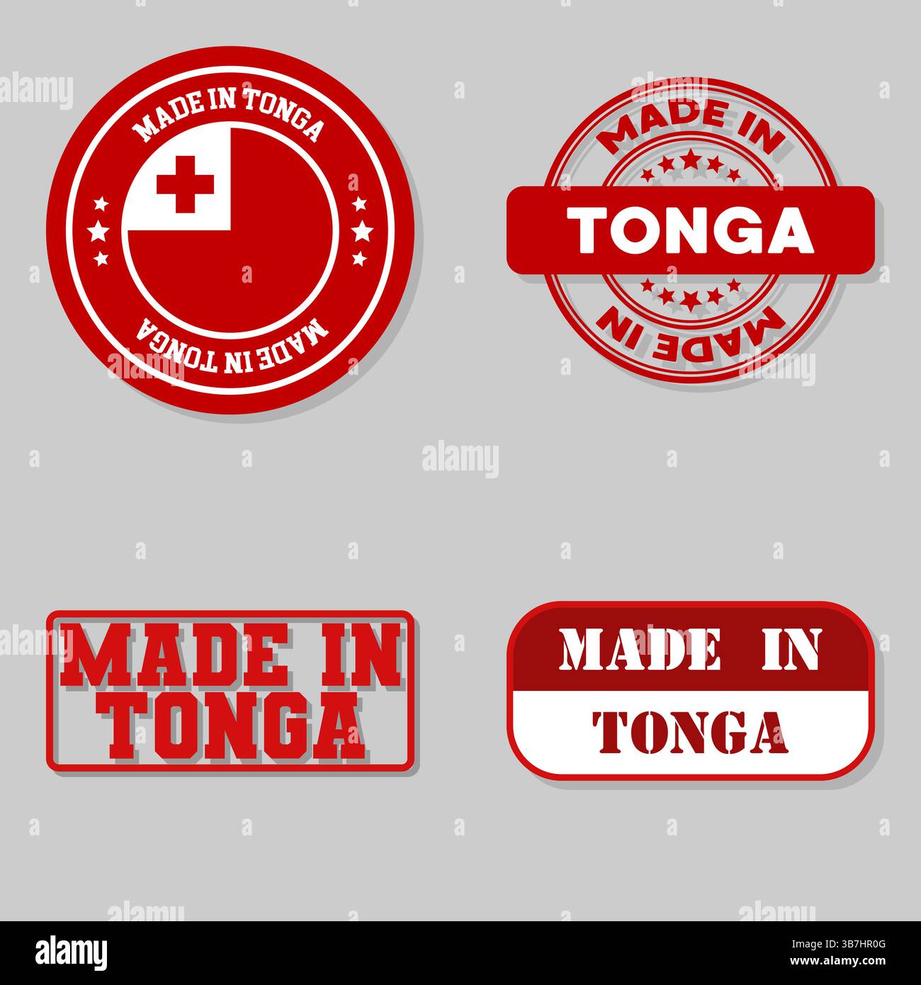 Set of four stamps with flag made in Tonga Stock Vector Image & Art - Alamy