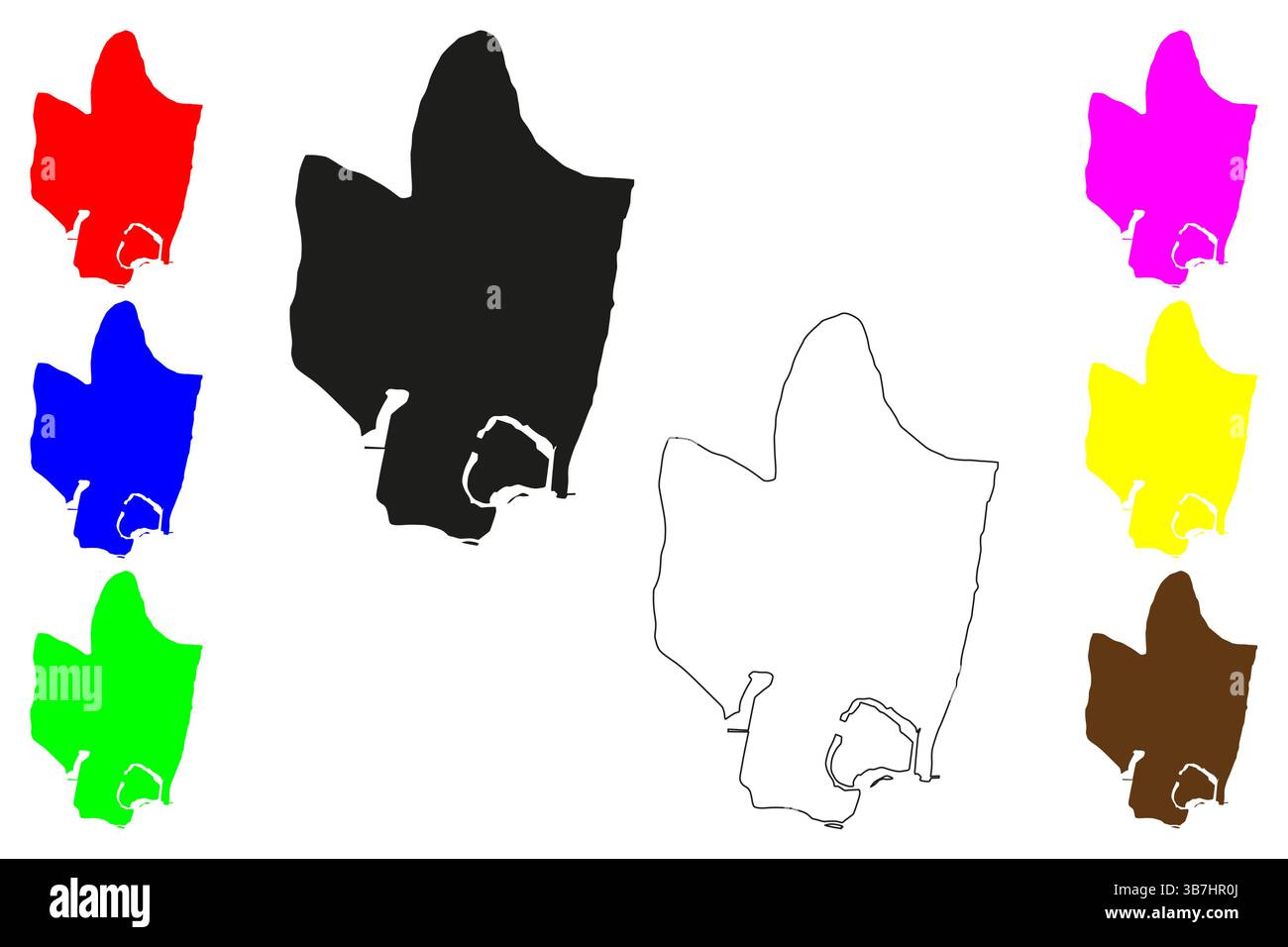 Pondicherry city (Republic of India, Union territory Puducherry) map ...