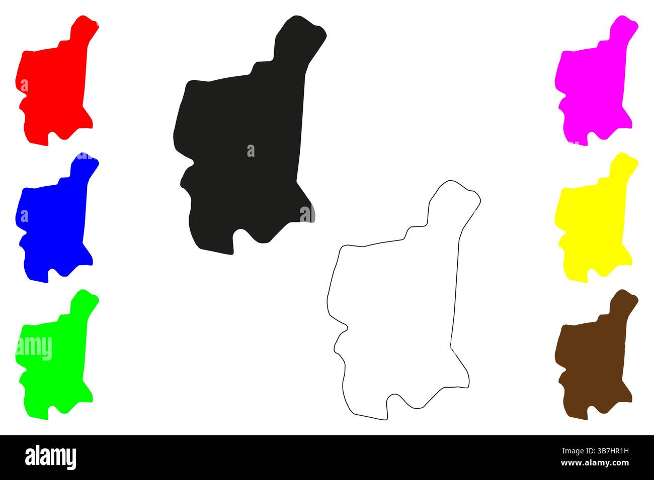 Pilibhit city (Republic of India, State of Uttar Pradesh) map vector ...