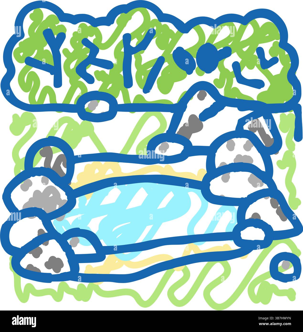 pond nature icon doodle illustration Stock Vector Image & Art - Alamy