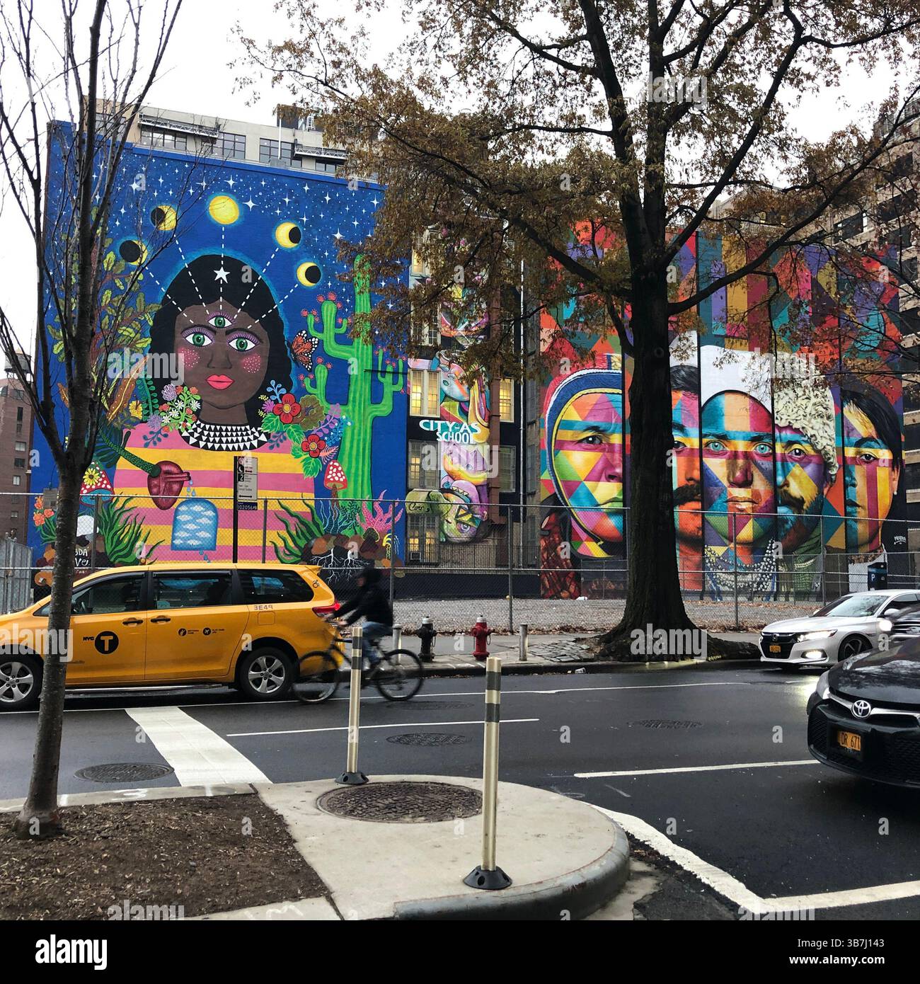 Manhattan life with busy roads, local people, cars, travel energy, and ...