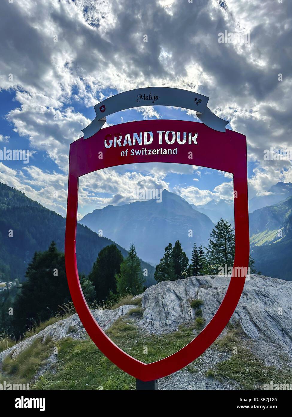 Beautiful Mountain Landscape with Grand Tour Frame with Panoramic View ...