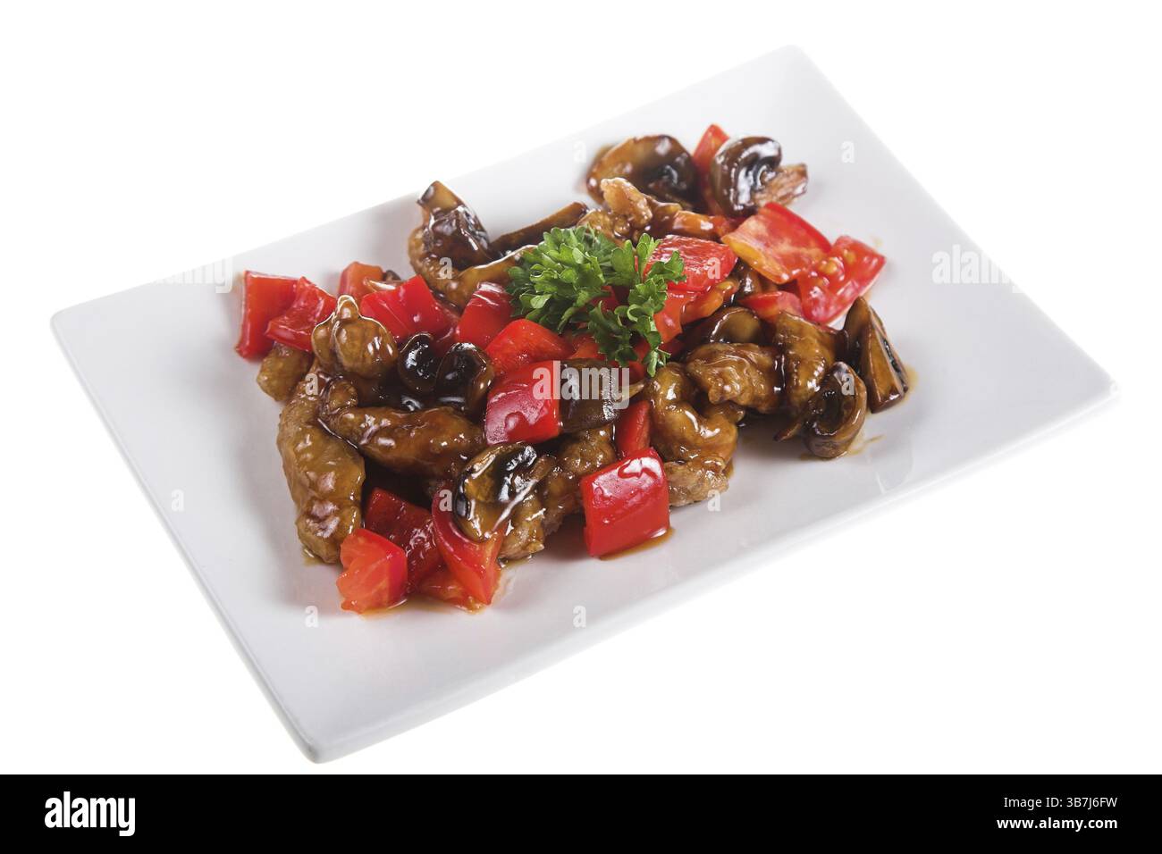 Meat vegetables mushrooms on Cut Out Stock Images & Pictures - Alamy