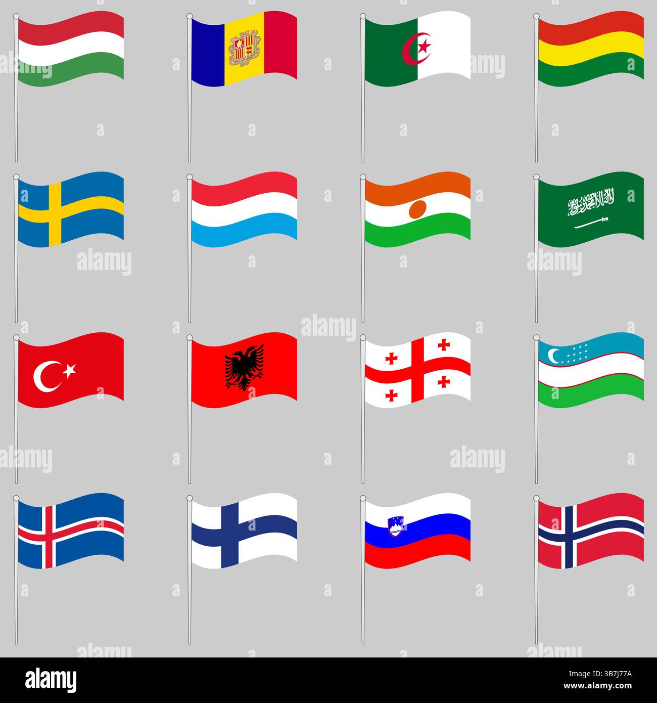 Georgia hungary flags waving hi-res stock photography and images - Alamy