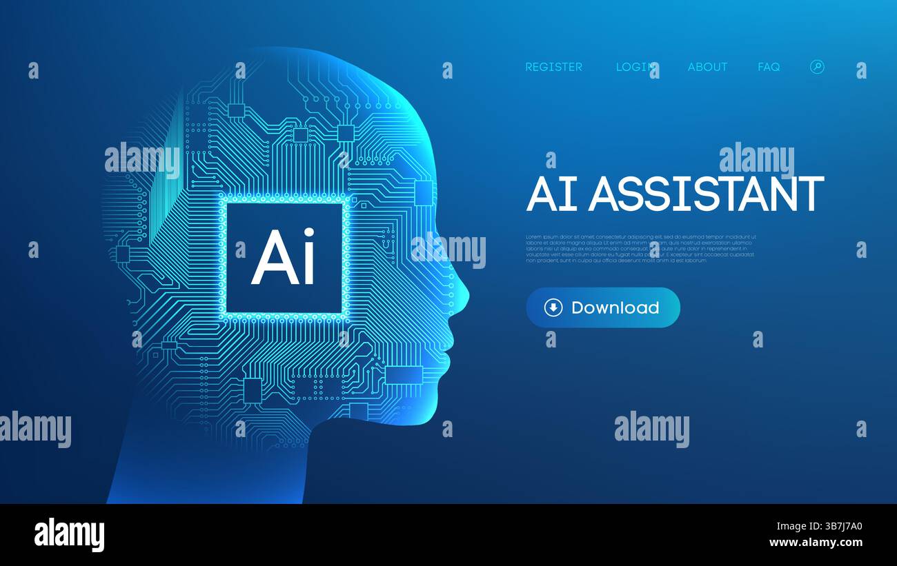 AI robot background tech bot circuit chip technology chatbot chat. Human artificial intelligence ...