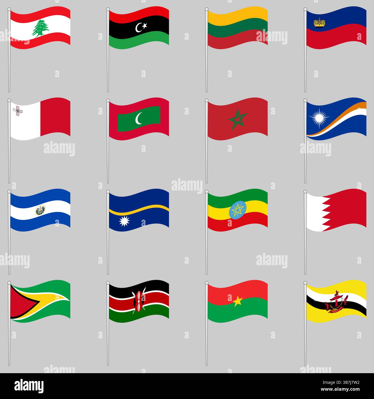 Set of vector flags of world countries ilustrator Stock Vector Image ...