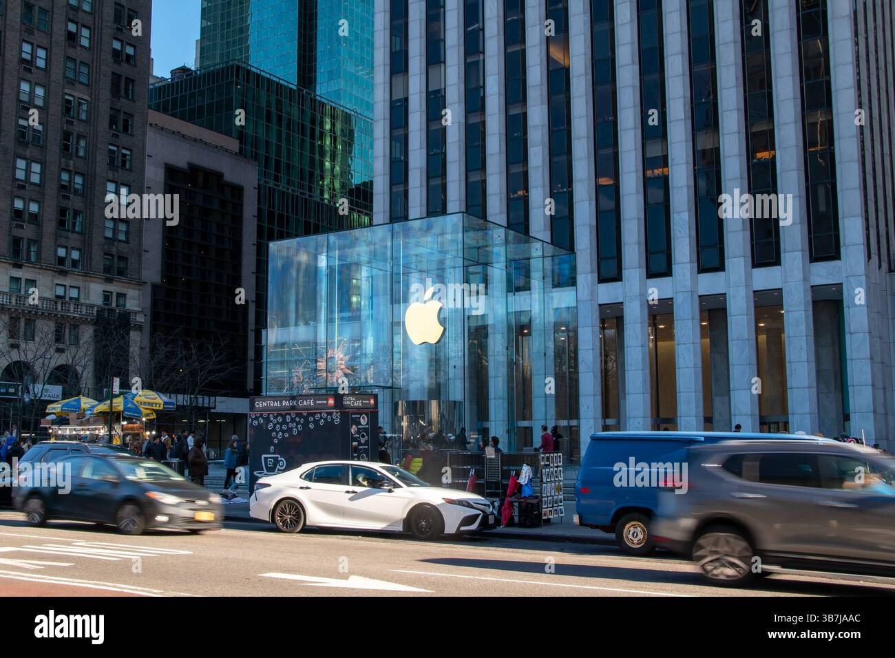 People visit the Apple Store in Manhattan, New York City. Apple is an ...