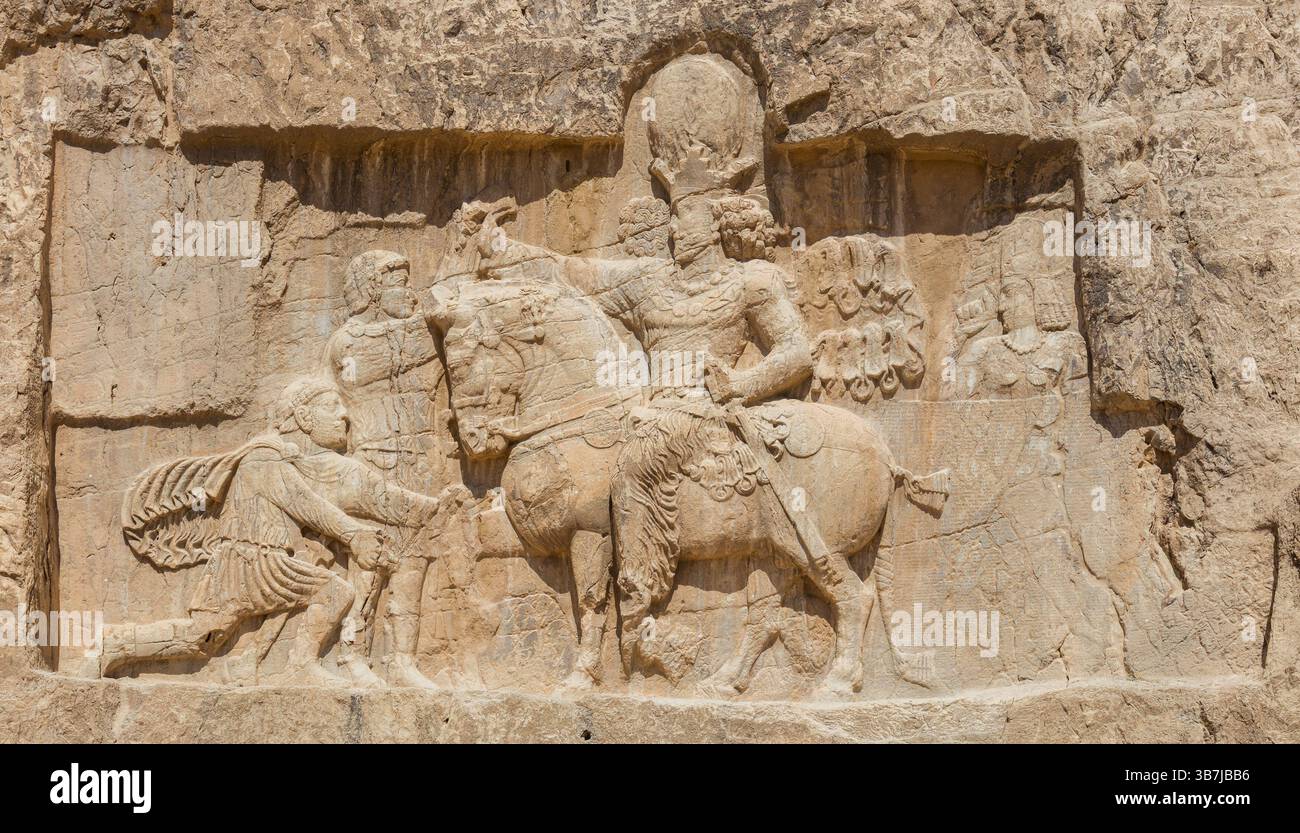Relief of triumph of Shapur I over Valerian at Naqsh-e Rostam (ca. 241 ...