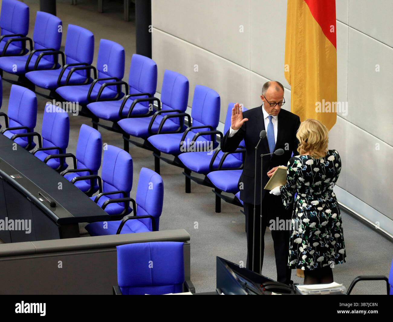 Berlin, 06.05.2025 Bundestagssitzung zur Wahl des 10. Bundeskanzlers im Reichstag in Berlin ...