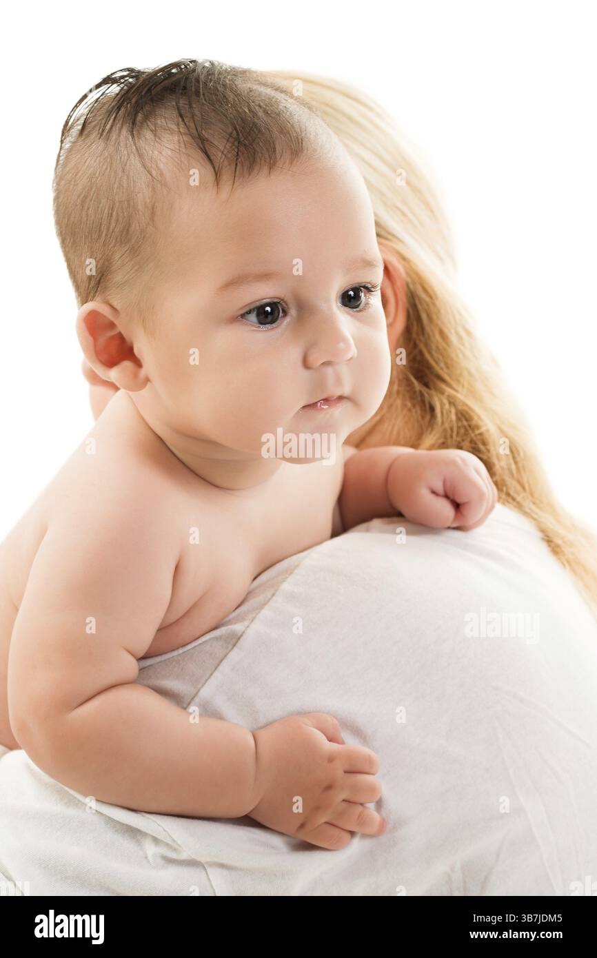 Happy baby in mother arm Stock Photo - Alamy