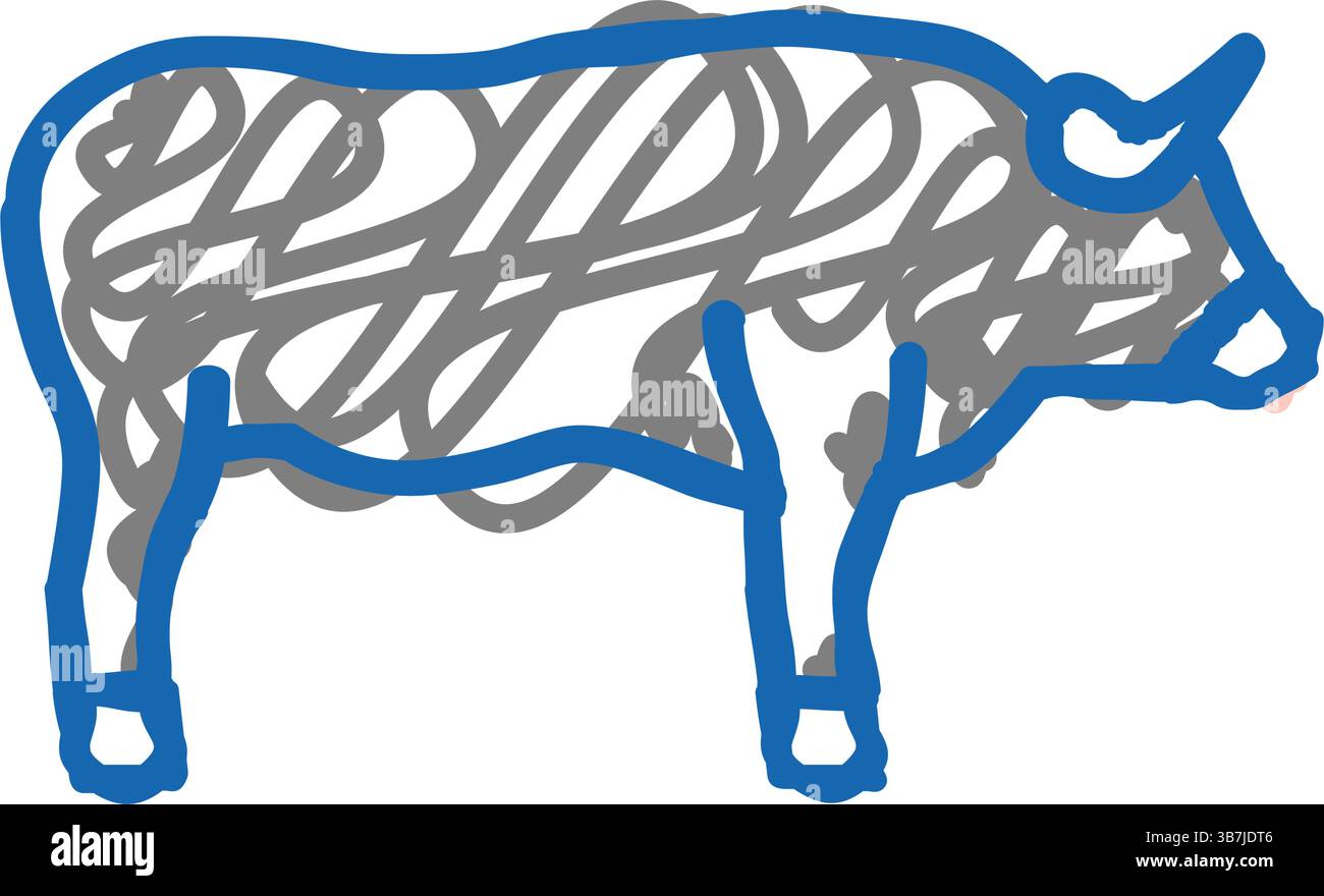 bull farm animal icon doodle illustration Stock Vector Image & Art - Alamy