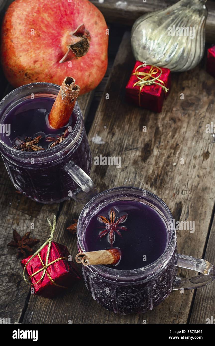 Spanish medium alcoholic beverage based on red wine and pomegranate ...