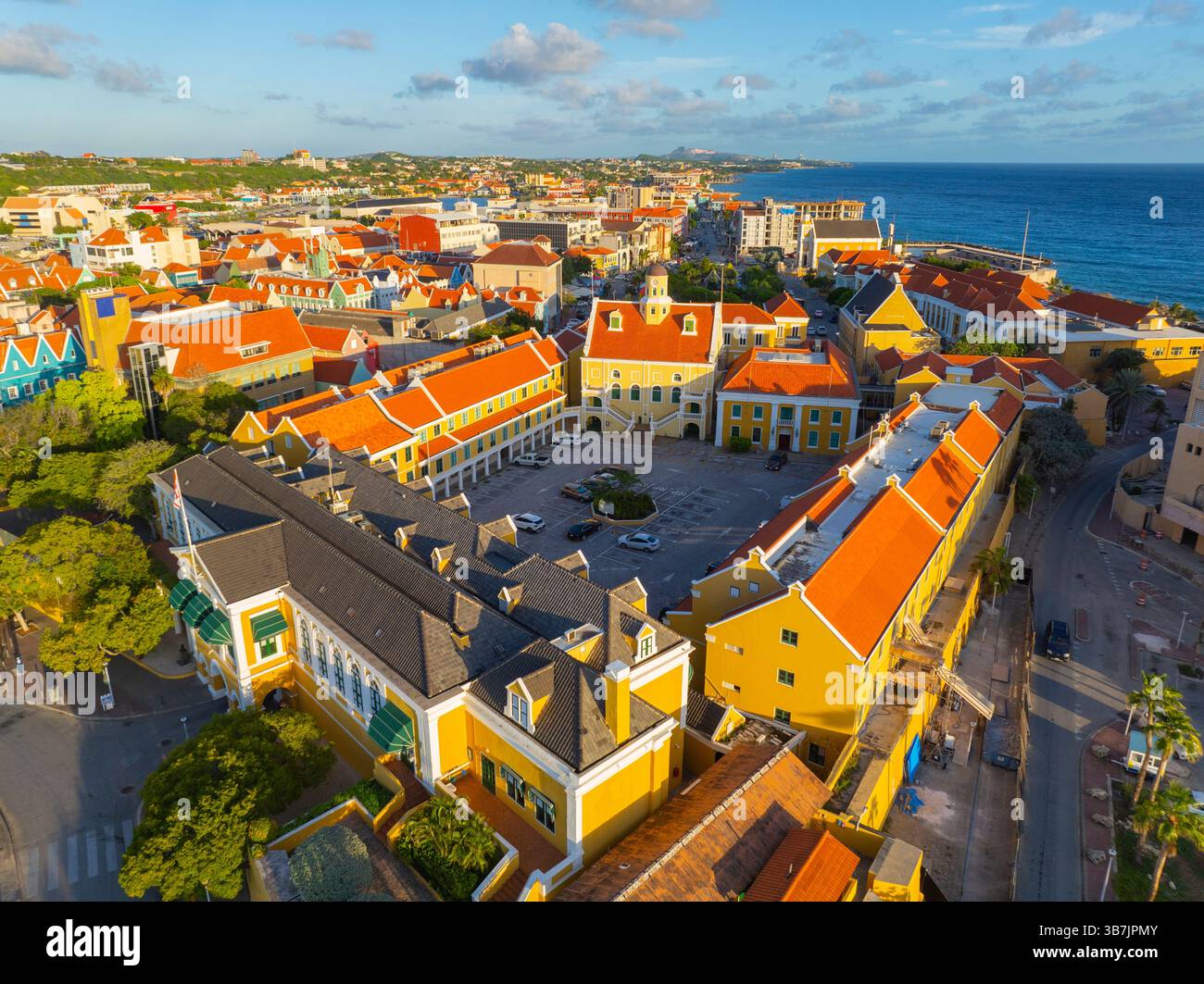 Willemstad historic city center aerial view including Fort Amsterdam in ...