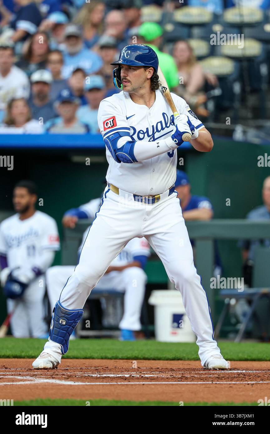 Kansas City, MO, USA. 5th May, 2025. Kansas City Royals first baseman ...