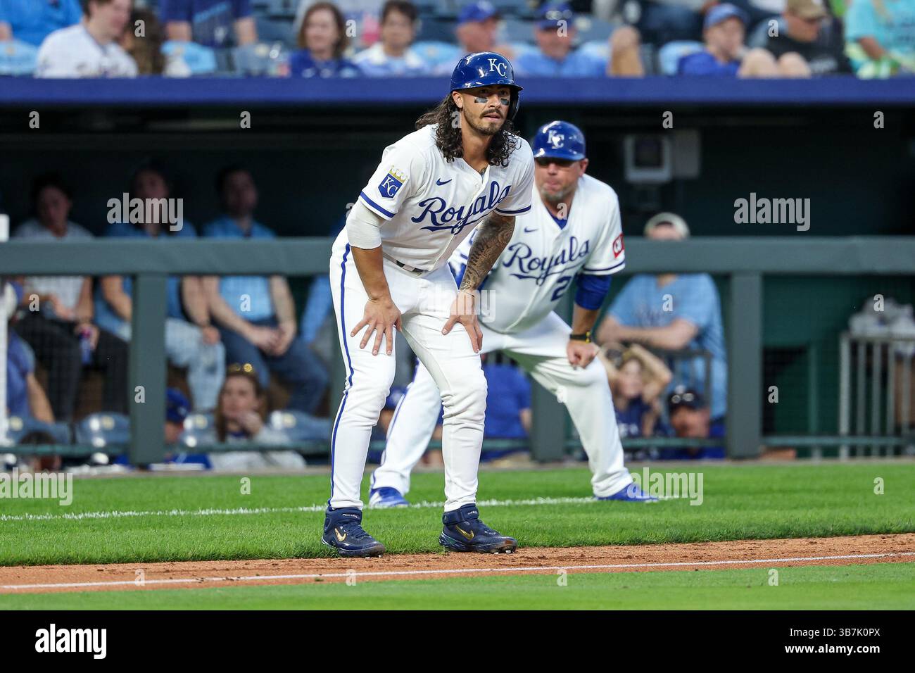 Kansas City, MO, USA. 5th May, 2025. Kansas City Royals left fielder ...